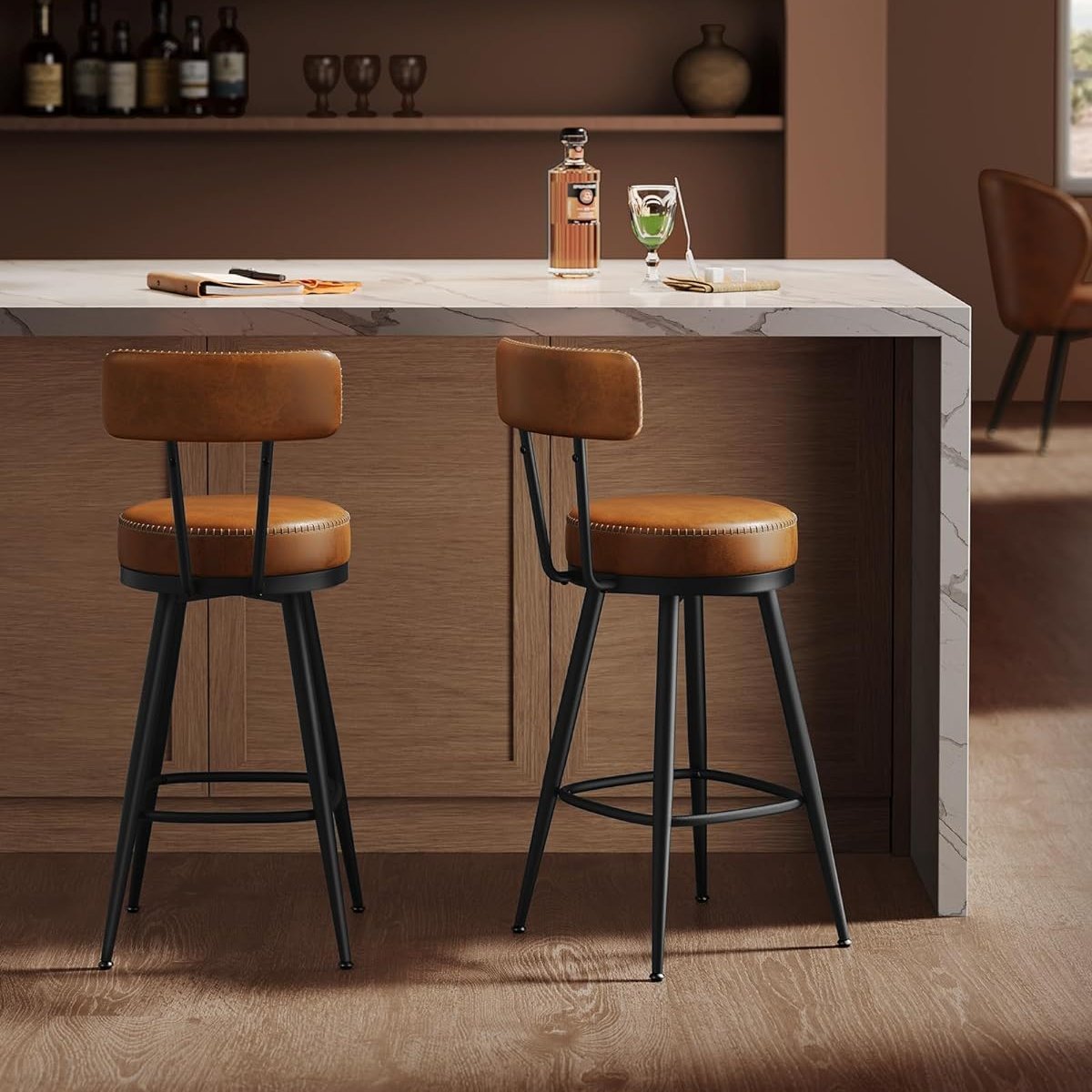 VASAGLE Set of 2 Swivel Bar Stool – Serena Home